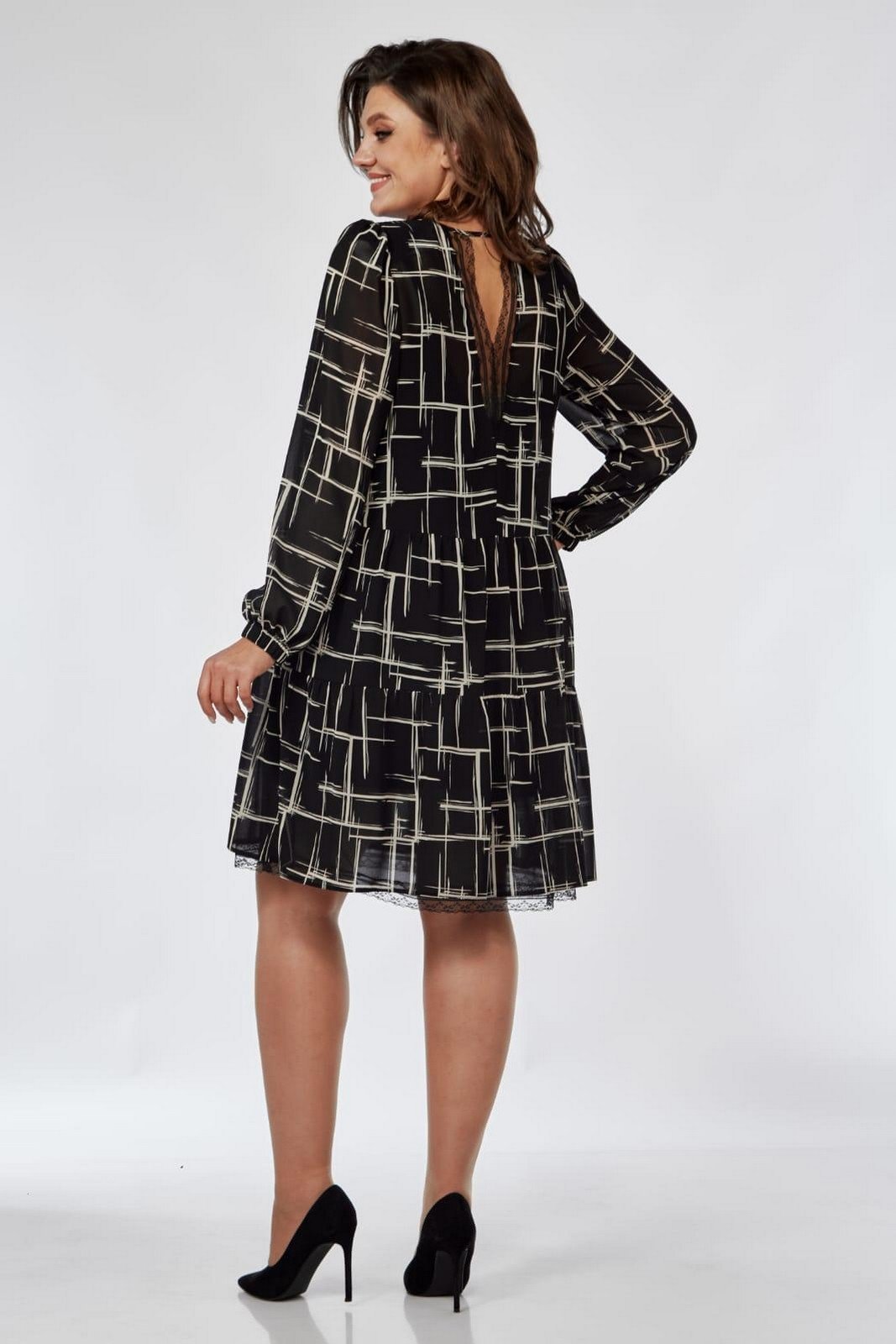 Платье 1035 черный + белый Milora купить в интернет магазине Велесмода